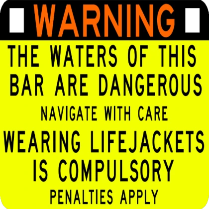 Dangerous Bar w/ Lights - Marine Sign