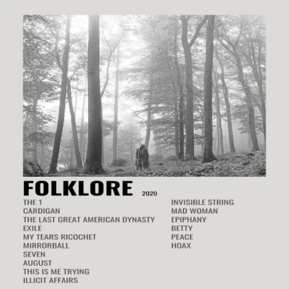 folklore album card poster - T.S.