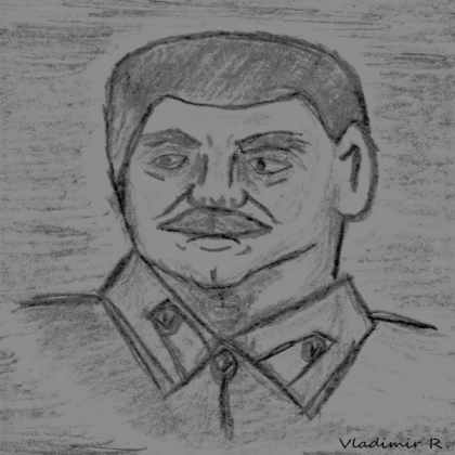 Drawing of Stalin