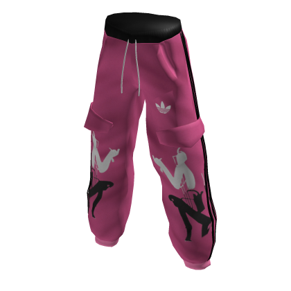 Calça Baggy adidas Rosa de Alto Contraste - Roblox