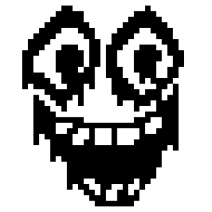 scary pixel face