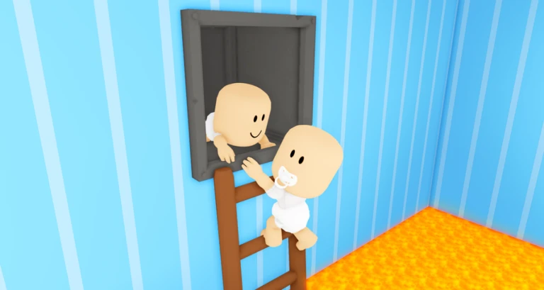 EQUIPE EVIL BABY ESCAPE! (TEAMWORK OBBY) - Roblox