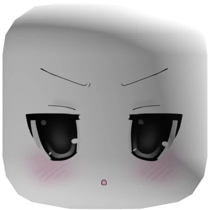 ୨୧ tsundere cute moe anime chibi face mask - white | Roblox Item ...