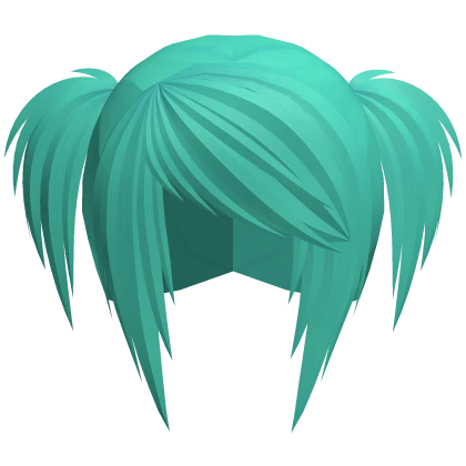 teal/cyan choppy messy scene emo high pigtails | Roblox Item - Rolimon's