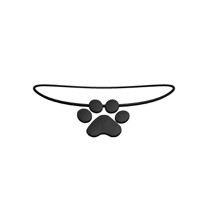 Puppy Paw Print Necklace in Black | Roblox Item - Rolimon's