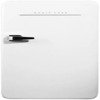 White modern mini fridge