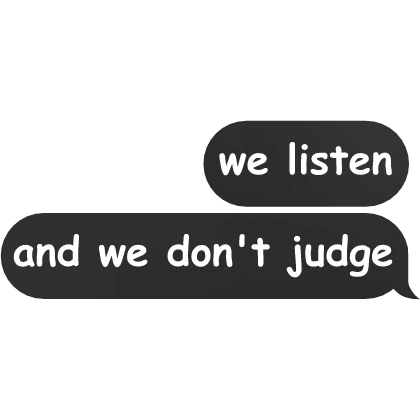 we listen and we don't judge text | Roblox Item - Rolimon's