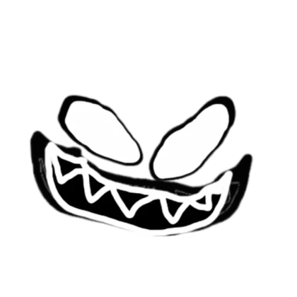 Scary face but inverted