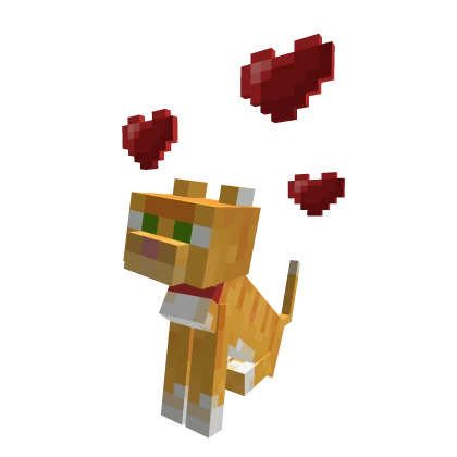Cute Blocky Craft minecraft cat w/ Hearts | Roblox Item - Rolimon's