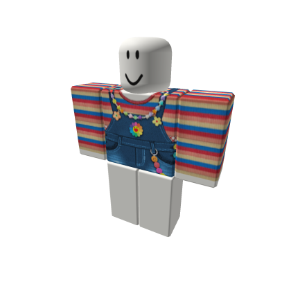 Kidcore Aesthetic Rainbow Beads Dungarees [+] - Roblox