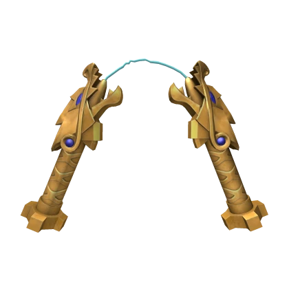 Golden Nunchucks of Lightning Lego Ninjago | Roblox Item - Rolimon's