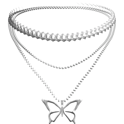 Silver Butterfly Cuban Chain Necklace - Roblox
