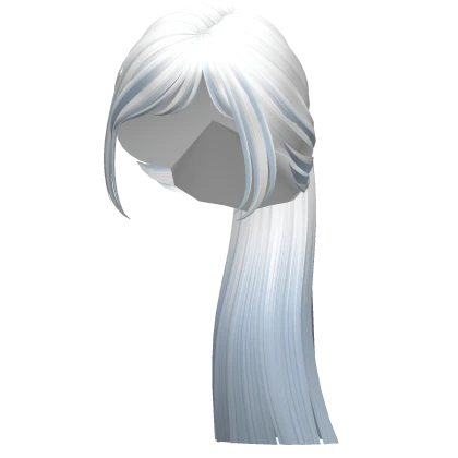 Simple Fluffy Cute Wolfcut (White&Blue) | Roblox Item - Rolimon's