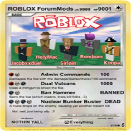ROBLOX pokemon card