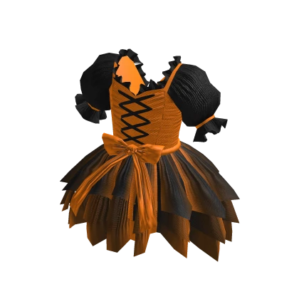 Halloween Black Orange Dress Witch Costume Goth | Roblox Item - Rolimon's
