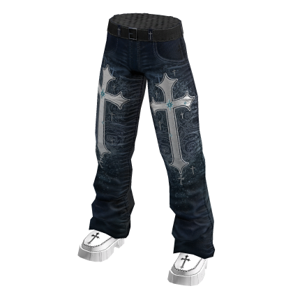 Vaqueros Góticos Y2k Azules - Roblox