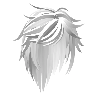 Messy Side Sweep Emo Scene Boy Hair in White - Roblox
