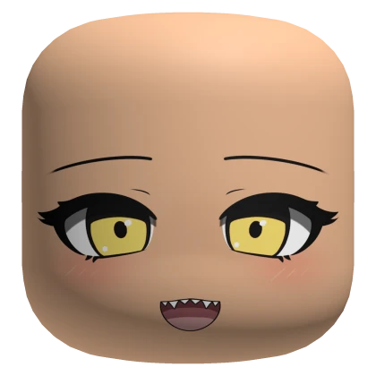 Cute Face With Yellow Eyes And Sharp Teeth - Light | Roblox Item ...