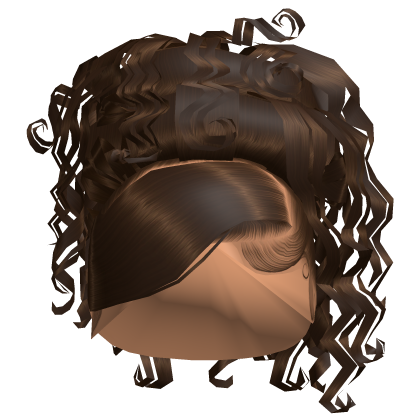 Brown Messy Curly Updo - Roblox