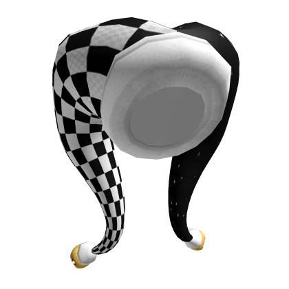 Black and white checkered long jester hat [Back] | Roblox Item - Rolimon's
