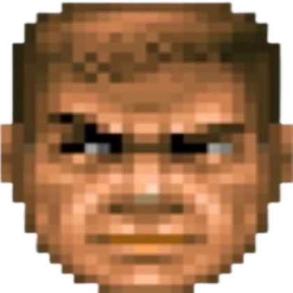 Doom guy 1993 eyebrow raise sprite