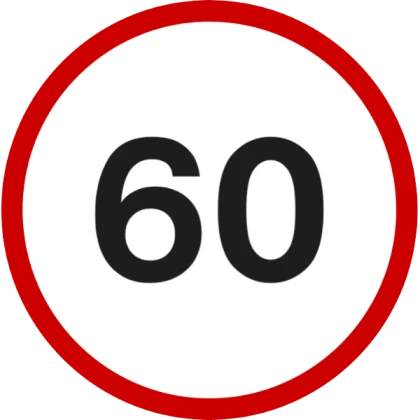 60mph speed limit sign