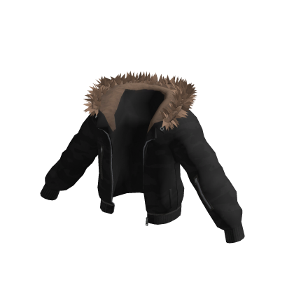 Chaqueta de ropa de trabajo negra camuflada con piel - Roblox