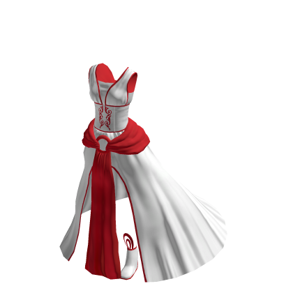 Robe de déesse - Blanche et rouge - Roblox