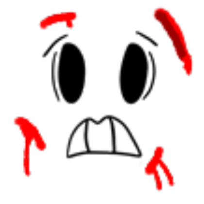 Bleeding and scared face