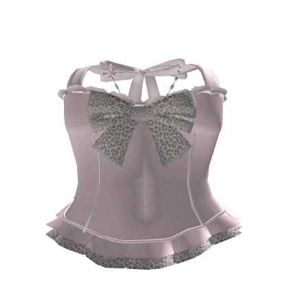 leapord x pink cute ruffle dress fril ruffle | Roblox Item - Rolimon's