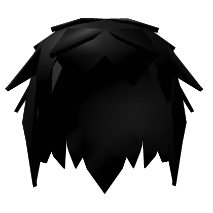 Black Low poly Mullet hair | Roblox Item - Rolimon's