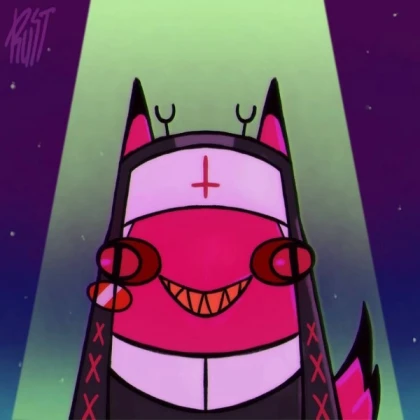 Cursed nun cat alastor (hh / hazbin hotel)