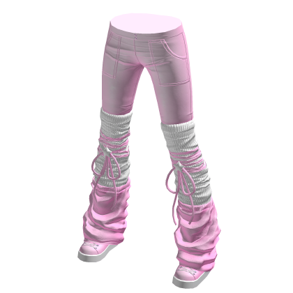 Calças Acolhedoras em Camadas Açúcar Rosa Sólido - Roblox