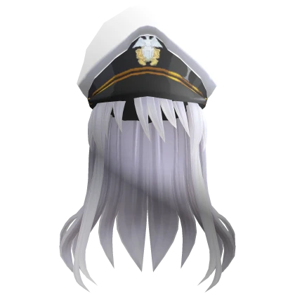 Enterprise White Long Hair & Captain Hat Azur Lane | Roblox Item ...