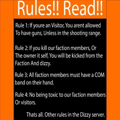Rules for town debug faction.