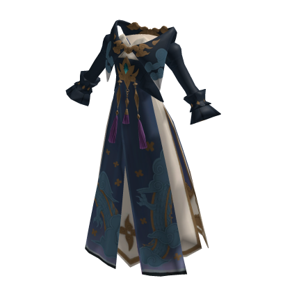 Pakaian Hanfu Bordir Cina Kuno Mewah-Biru - Roblox