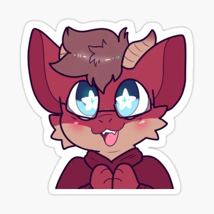 Red Furry Dragon Sticker