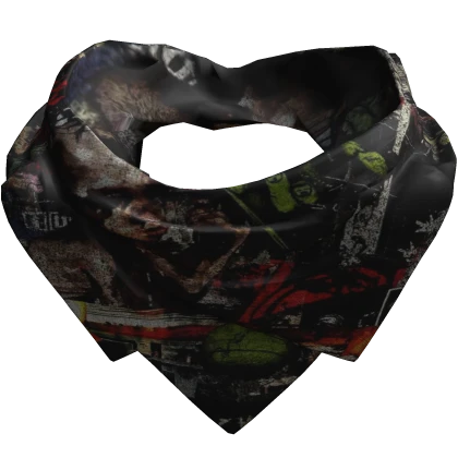 Big Bandana Neck Scarf Emo Vkei Colorful Graffiti | Roblox Item - Rolimon's