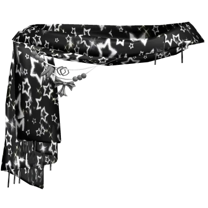 Emo Wrapped Scarf (Black and White Stars) | Roblox Item - Rolimon's