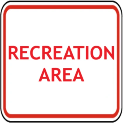 RECREATION AREA sign