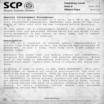 SCP Containment Breach: SCP-372 Document