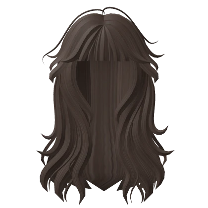 Brown Wavy Messy Wolf Cut Hair w Long Bangs | Roblox Item - Rolimon's