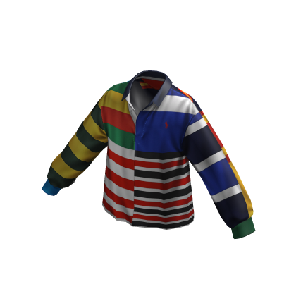 Ralph Lauren Patchwork-Stripe Jersey Rugby Shirt - Roblox