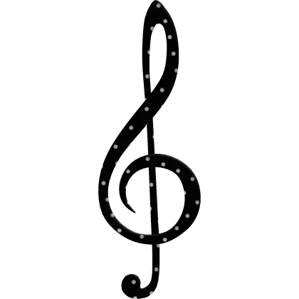 cutesy polka dot music note hairclip in black | Roblox Item - Rolimon's