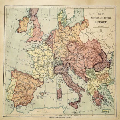 Europe Map 1890s