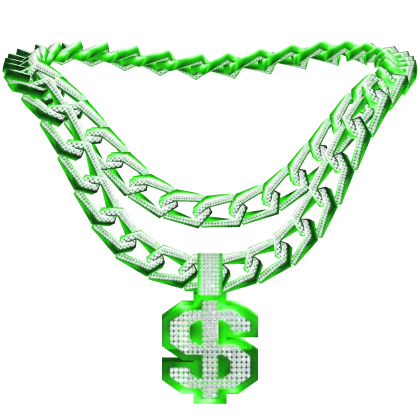 Iced Out Green Money $$ Diamond Chain Necklace | Roblox Item - Rolimon's