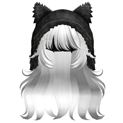 Fluffy Anime Hair w/ Cat Ushanka (White) | Roblox Item - Rolimon's
