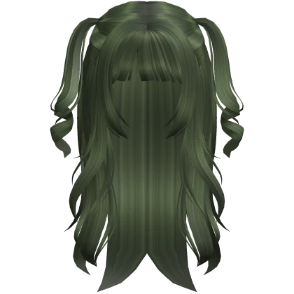 Dreamy Curly Twintails Hairstyle (Green) | Roblox Item - Rolimon's