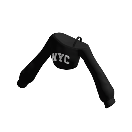 Kemeja NYC Off Shoulder Cropped Hitam - Roblox