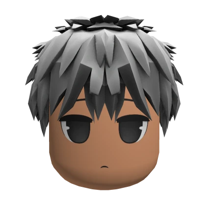 Casual Bored Boy Face Mask w/ White Messy Hair | Roblox Item - Rolimon's